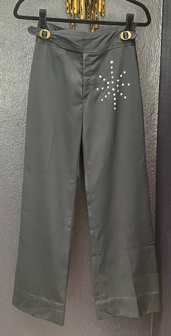 Black Vintage mister Pants by Lynn Stuart With a Rhinestone - Etsy