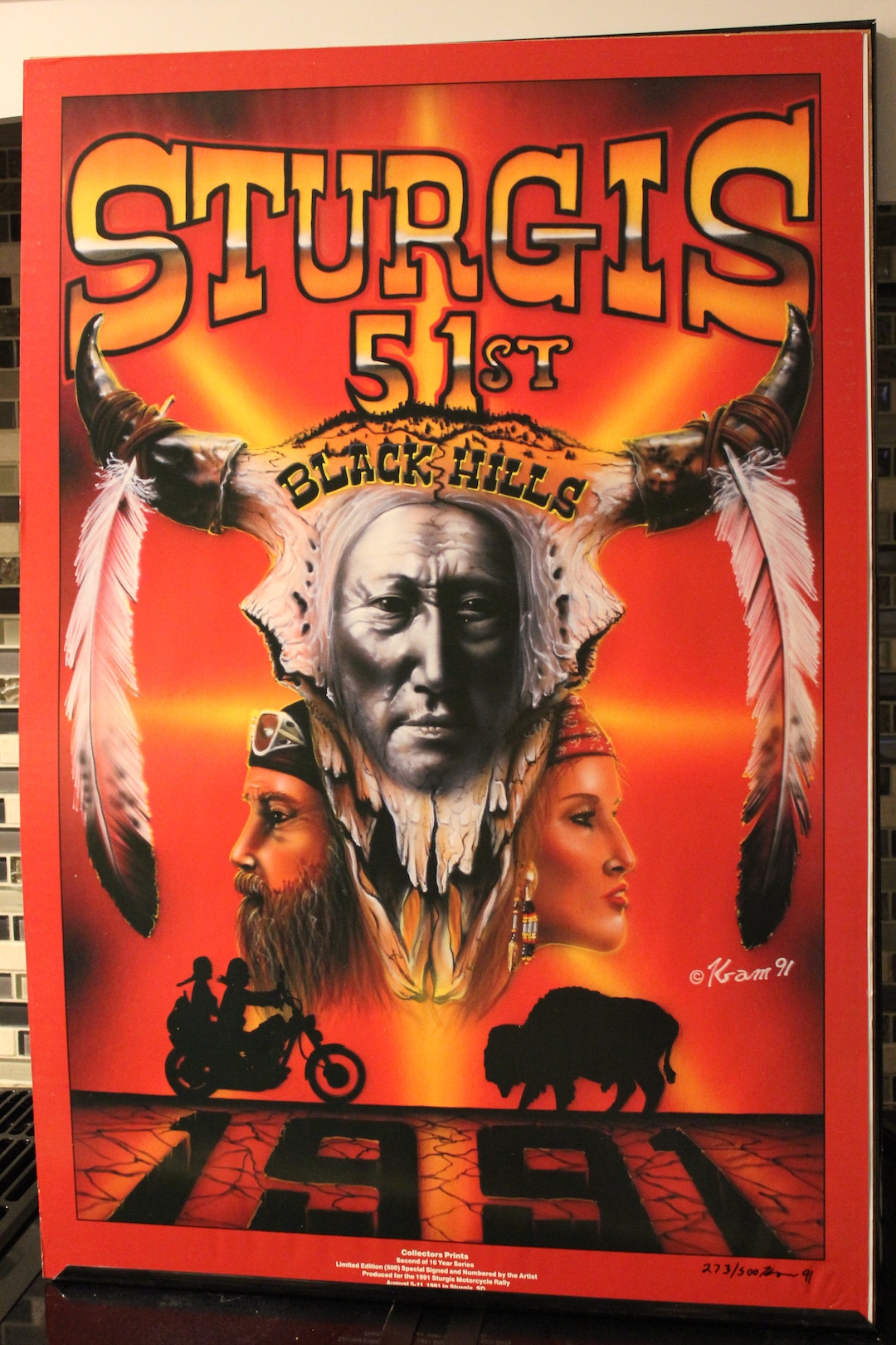 Vintage Sturgis Biker Poster Signed and Numbered by the Artist Kram ...