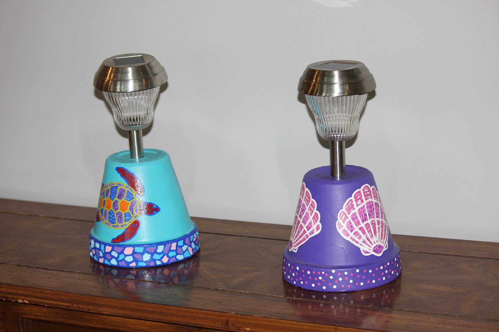 Hand Painted Solar Light Holder With Attractive Solar Light. | Etsy