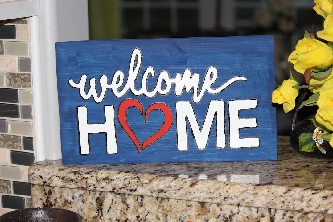 Hand Painted Welcome Home Sign in Beautiful Bright Bold Colors. This ...