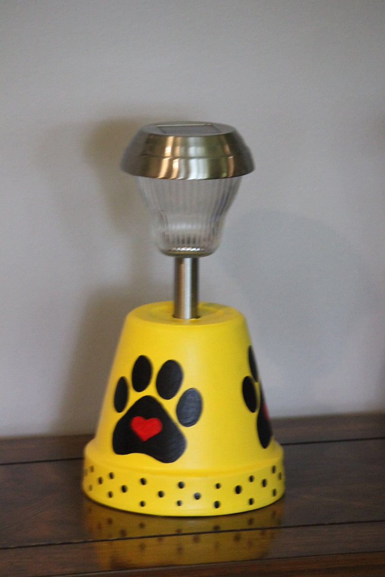 Hand Painted Clay Pots With Attractive Solar Light. Great to | Etsy