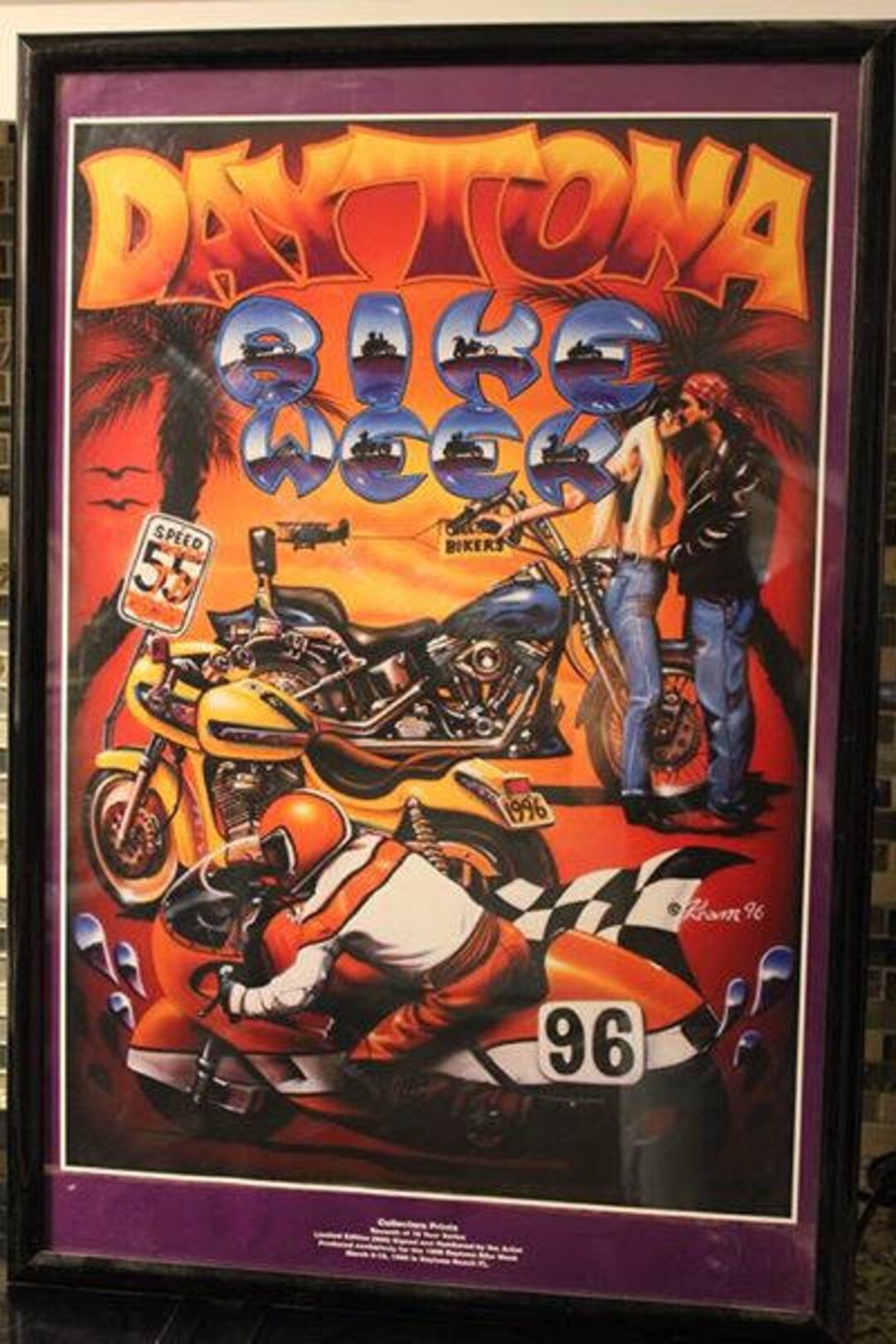 1996 Daytona Bike Week Poster Signed and Numbered by the Artist Kram ...
