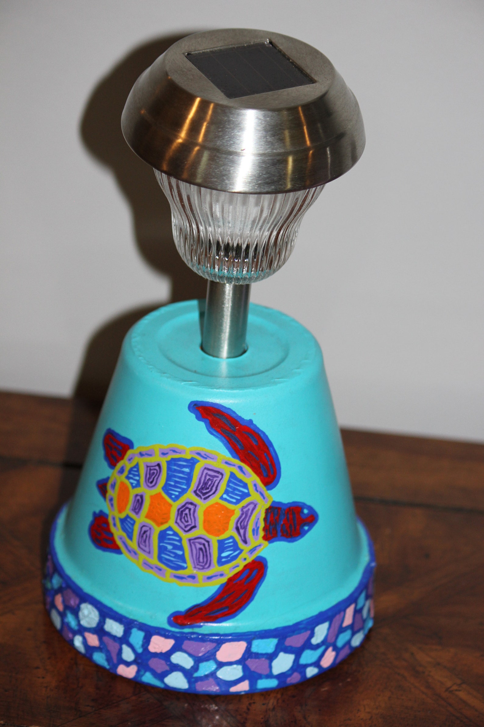 Hand Painted Solar Light Holder With Attractive Solar Light. | Etsy