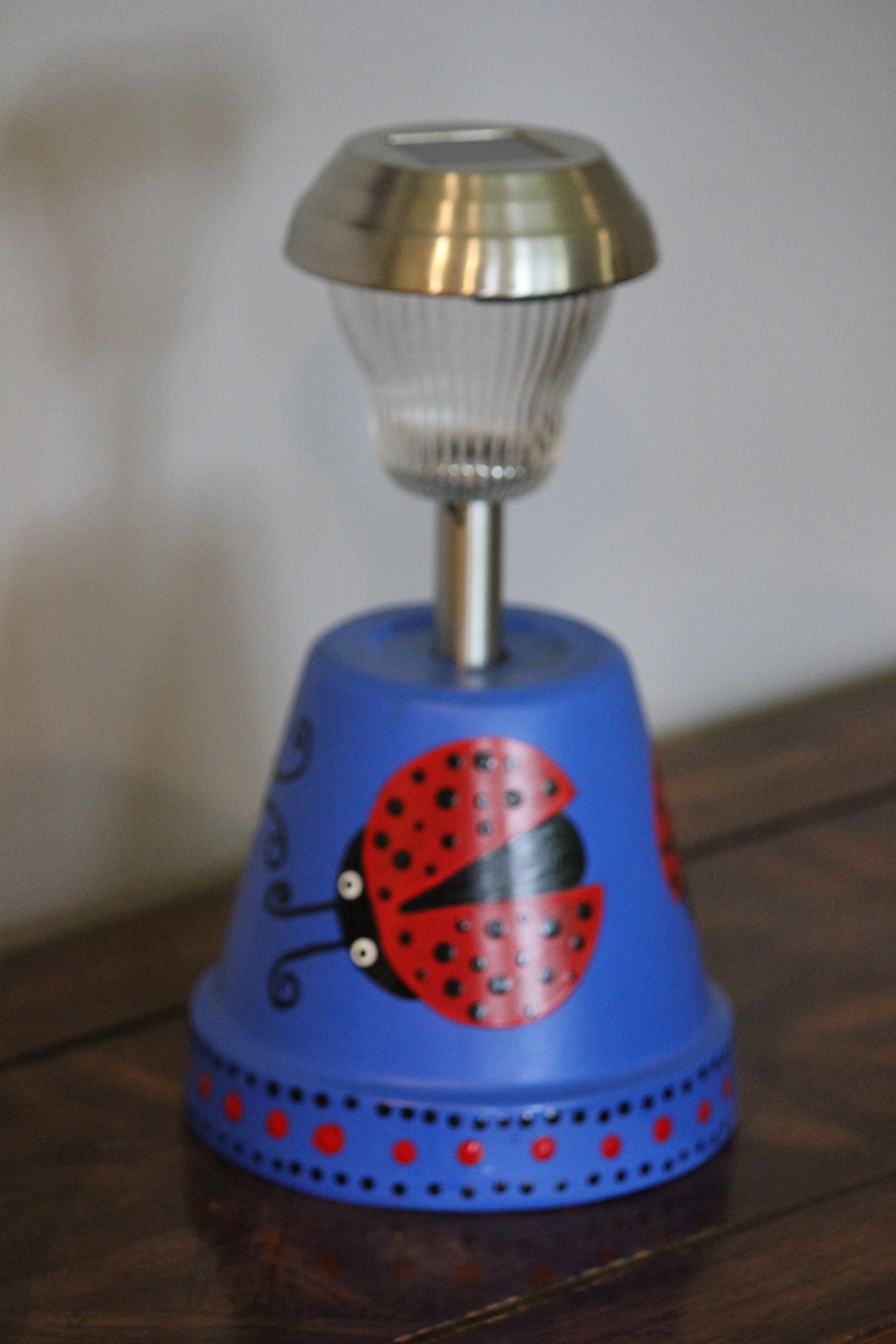 Hand Painted Clay Pots With Attractive Solar Light. Great to | Etsy