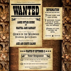 Wanted Poster Invitation Suite - Etsy