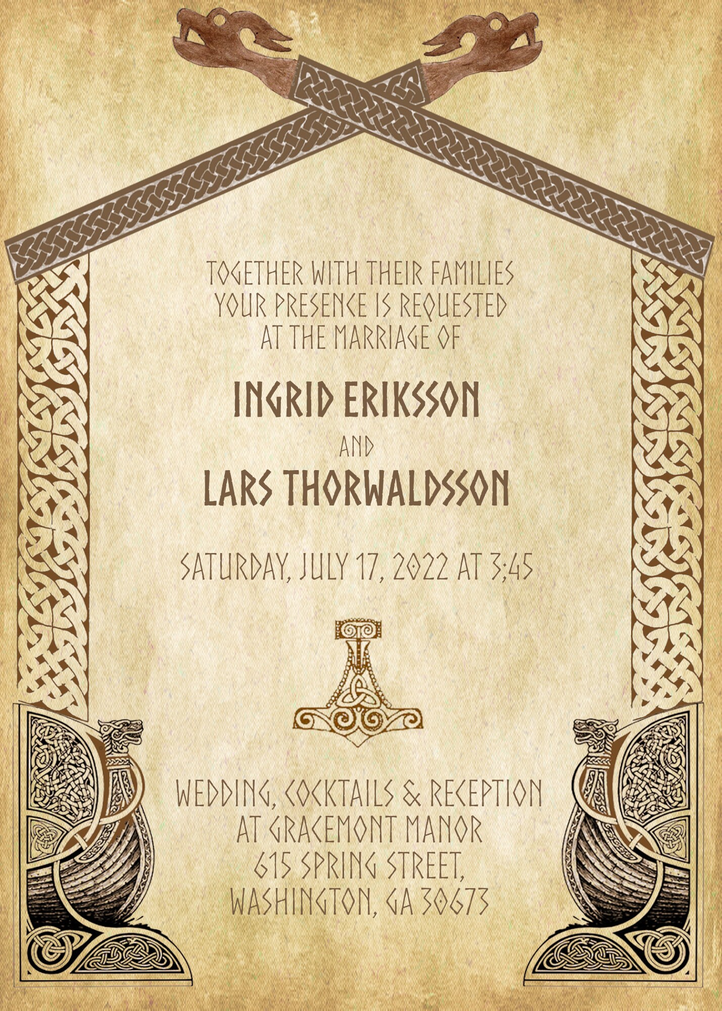 Viking Invitation Suite Without Map - Etsy