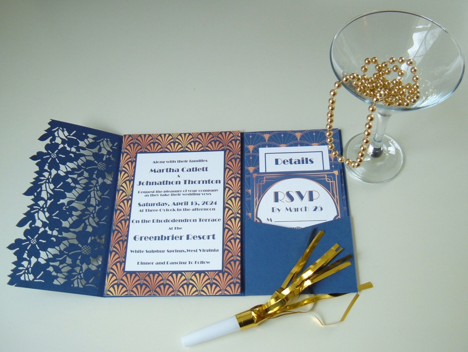 Art Deco Invitation Suite - Etsy