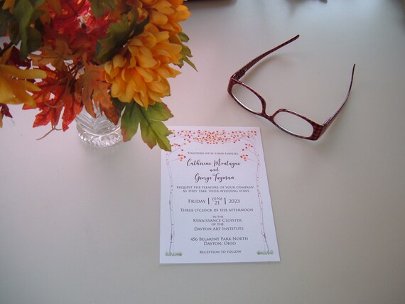 Autumn Themed Invitations - Etsy