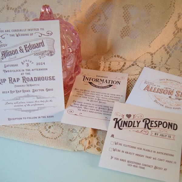Edwardian Wedding Invitation - Etsy