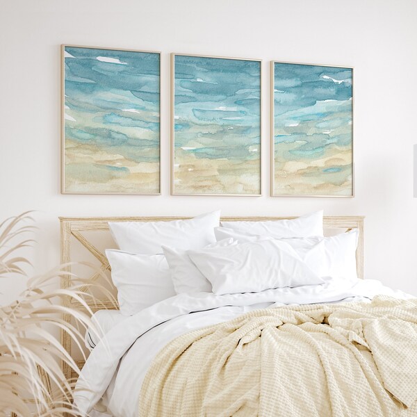 Abstract Beach Triptych - Etsy