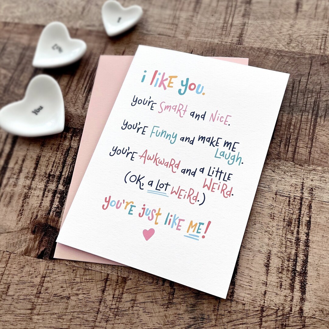 I Like You Card / Funny Valentine Card / Weird Valentines Day - Etsy
