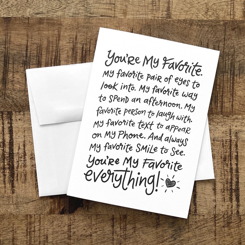 Youre My Favorite Card / Valentines Day Card for Him Card for - Etsy