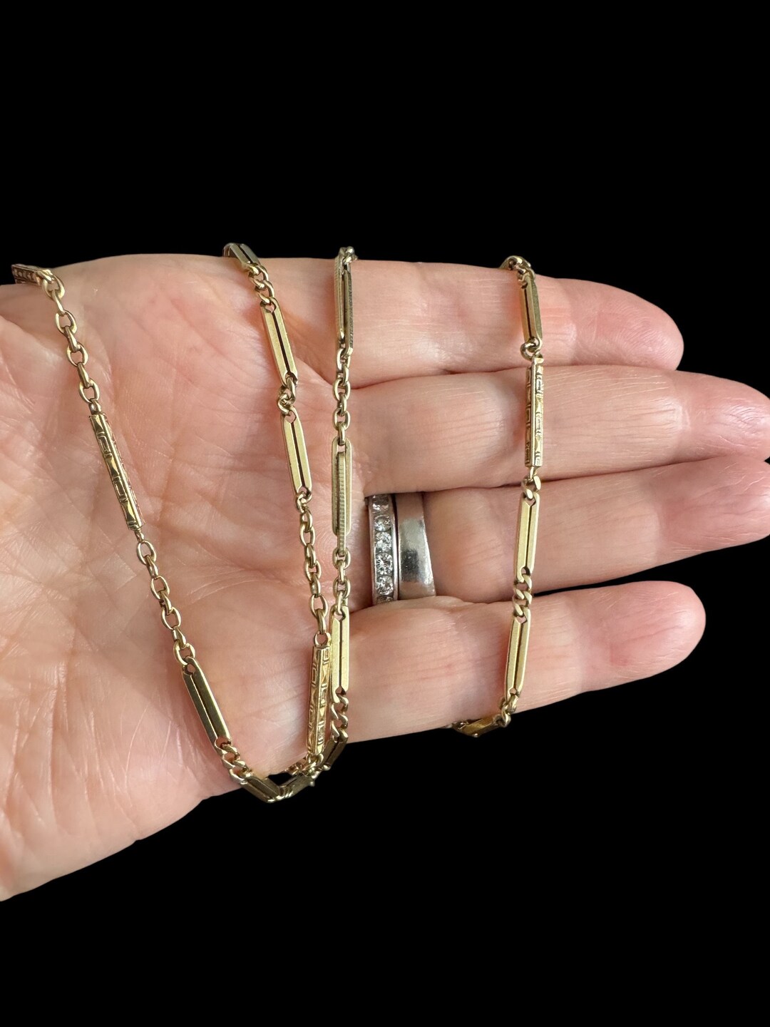 Antique 14k Long Ornate Chain - Etsy