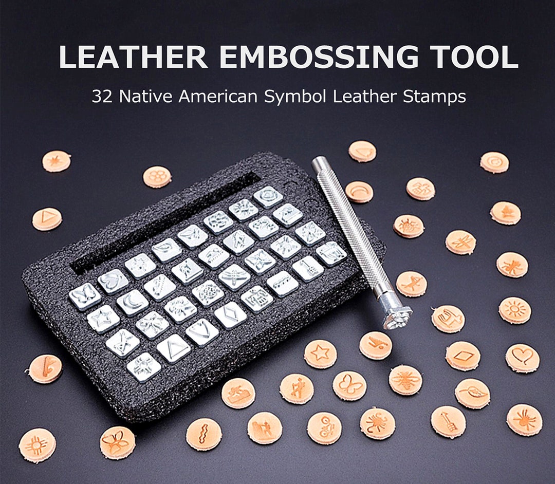 32pcs Basic Native American Symbol Leather Stamping Tools With Leather ...