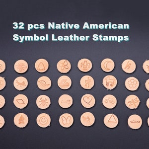 32pcs Basic Native American Symbol Leather Stamping Tools With Leather ...
