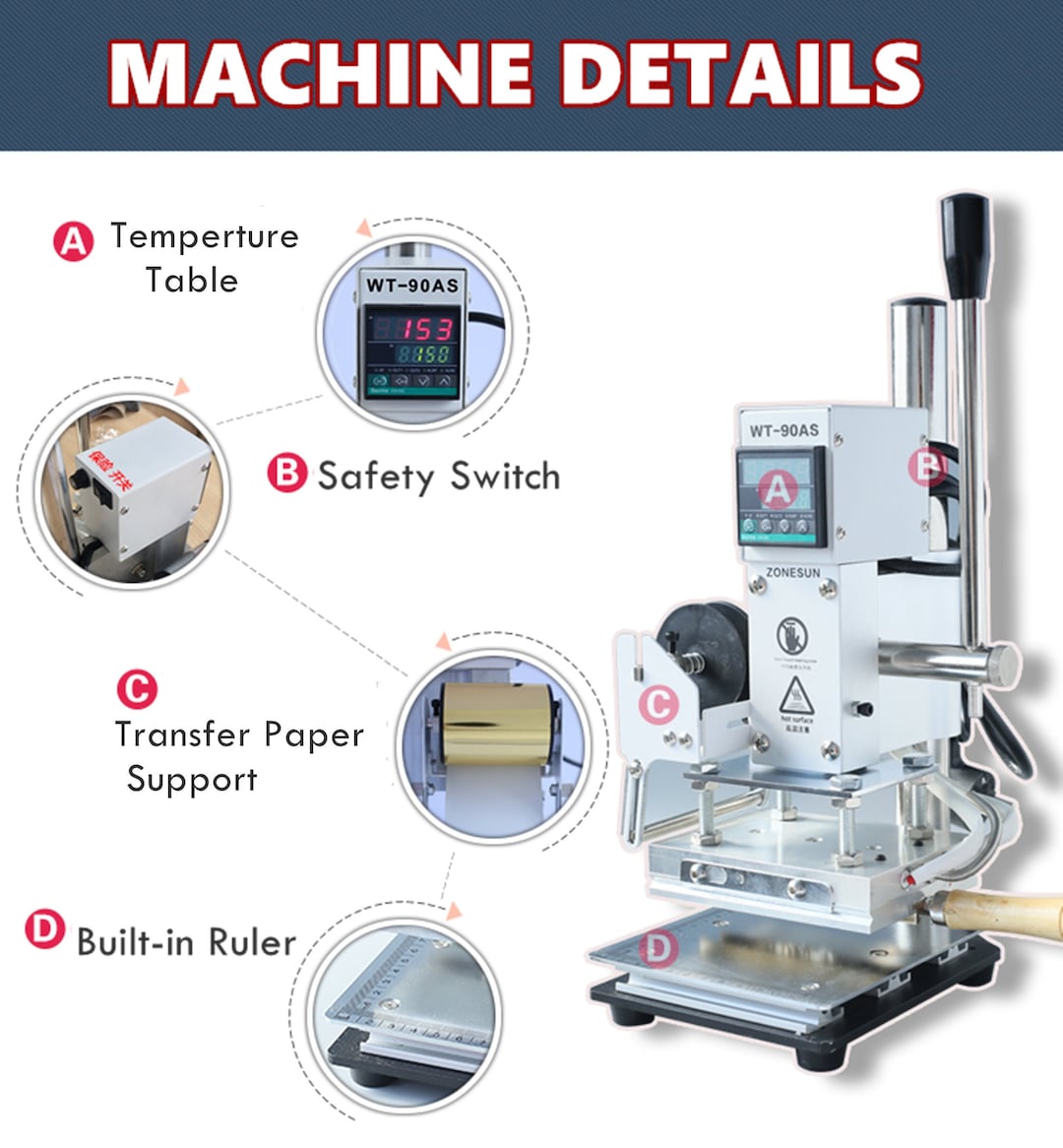 FREE Express Shipping - Leather Hot Foil Machine - Adjustable ...