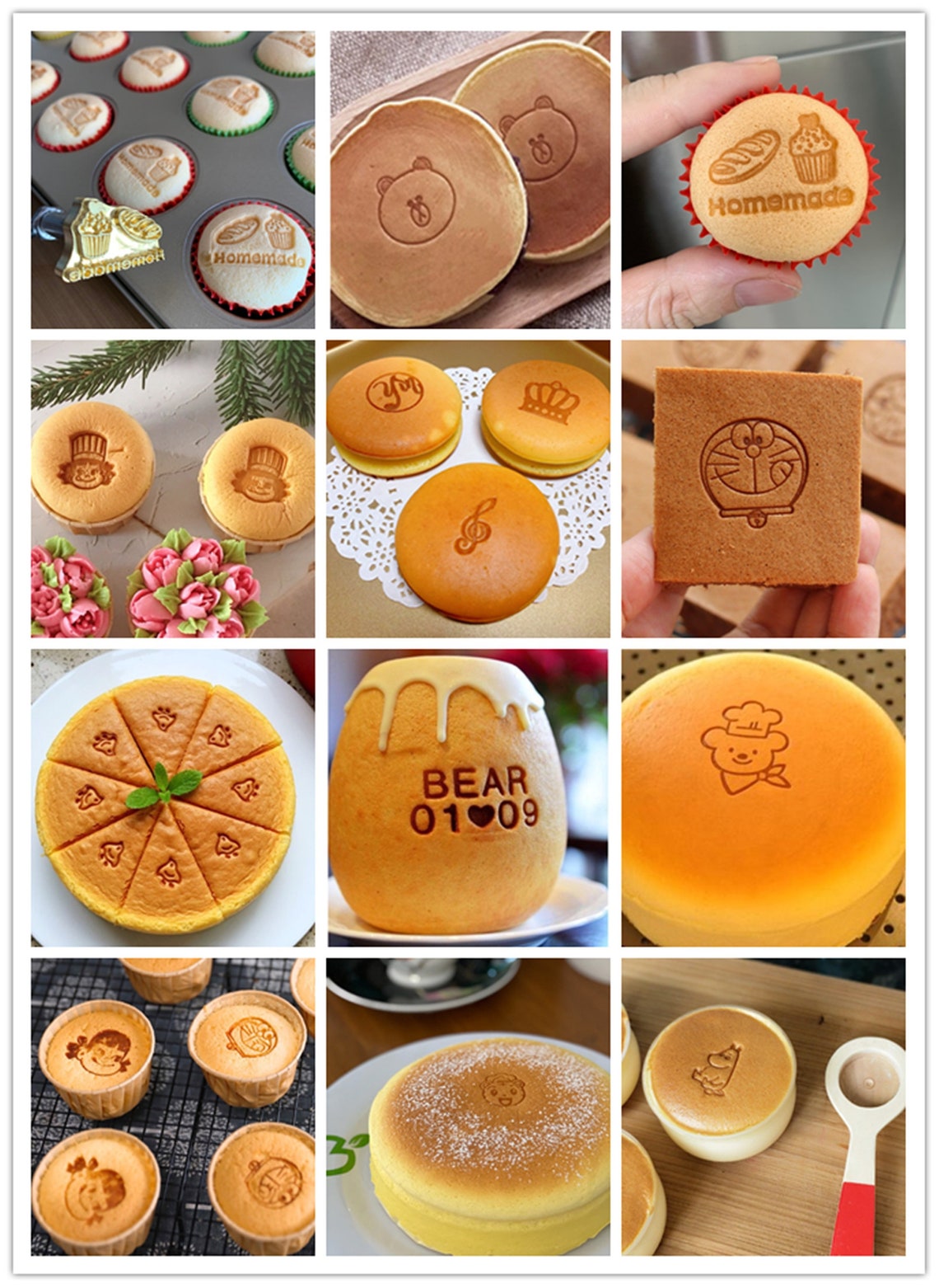 Custom Cake Stamp- Personalized Leather Custom Wood Food Cake Iron ...