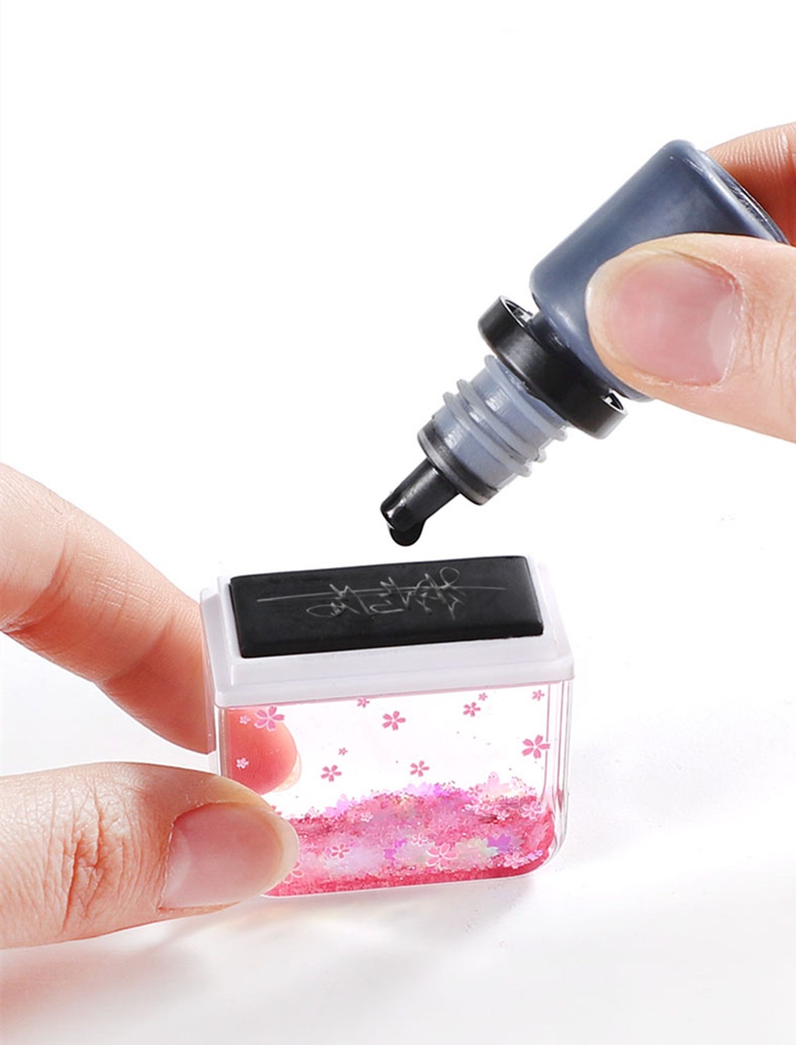 Bling Quicksand Star Liquid Stamp, Self-inking Logo Stamp,material ...