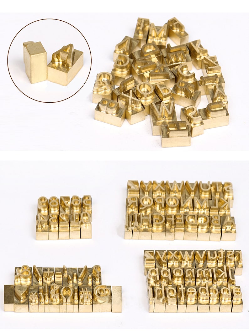 Custom Leather Stamp 26 Alphabet Stamp Brass Metal Letters - Etsy