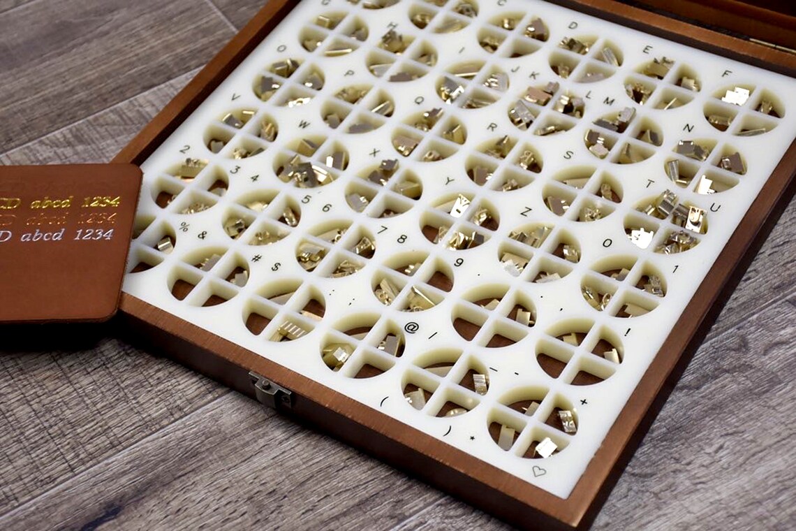 Brass Stamp Alphabet Number Storage Case, Alphabet Letter Number Stamps ...