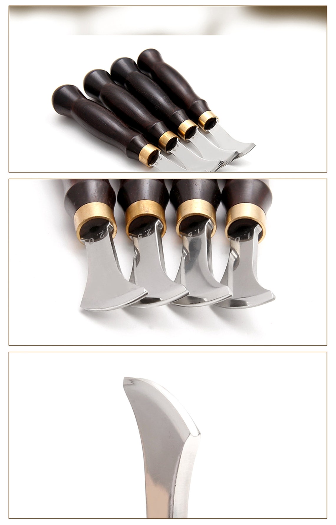 4 Size Leather Edge Line Tool DIY Handmade Leather Tool Rosewood Handle ...