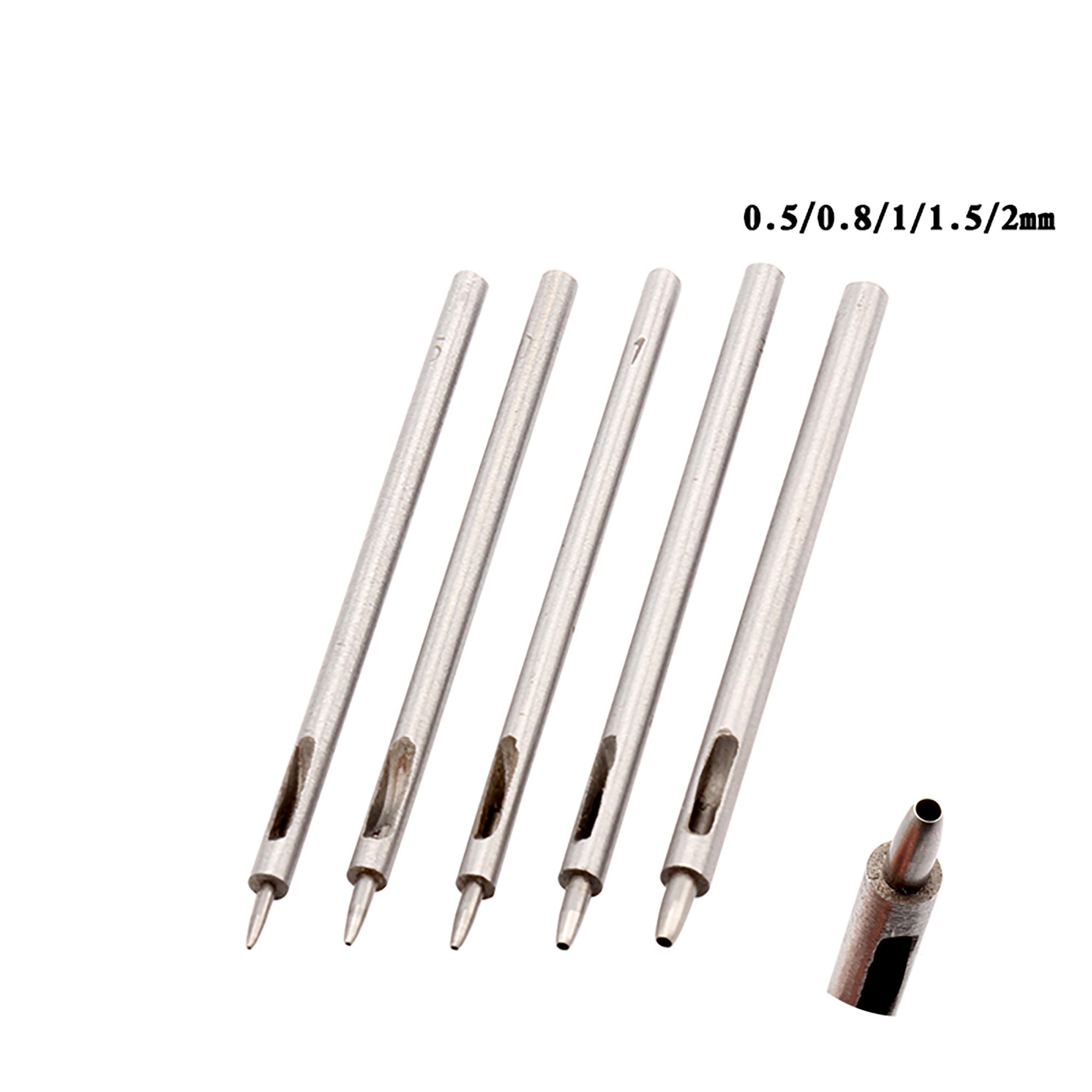 Mini 5pcs Hollow Round Punch Tool Set Hole Leather Puncher DIY Tool ...