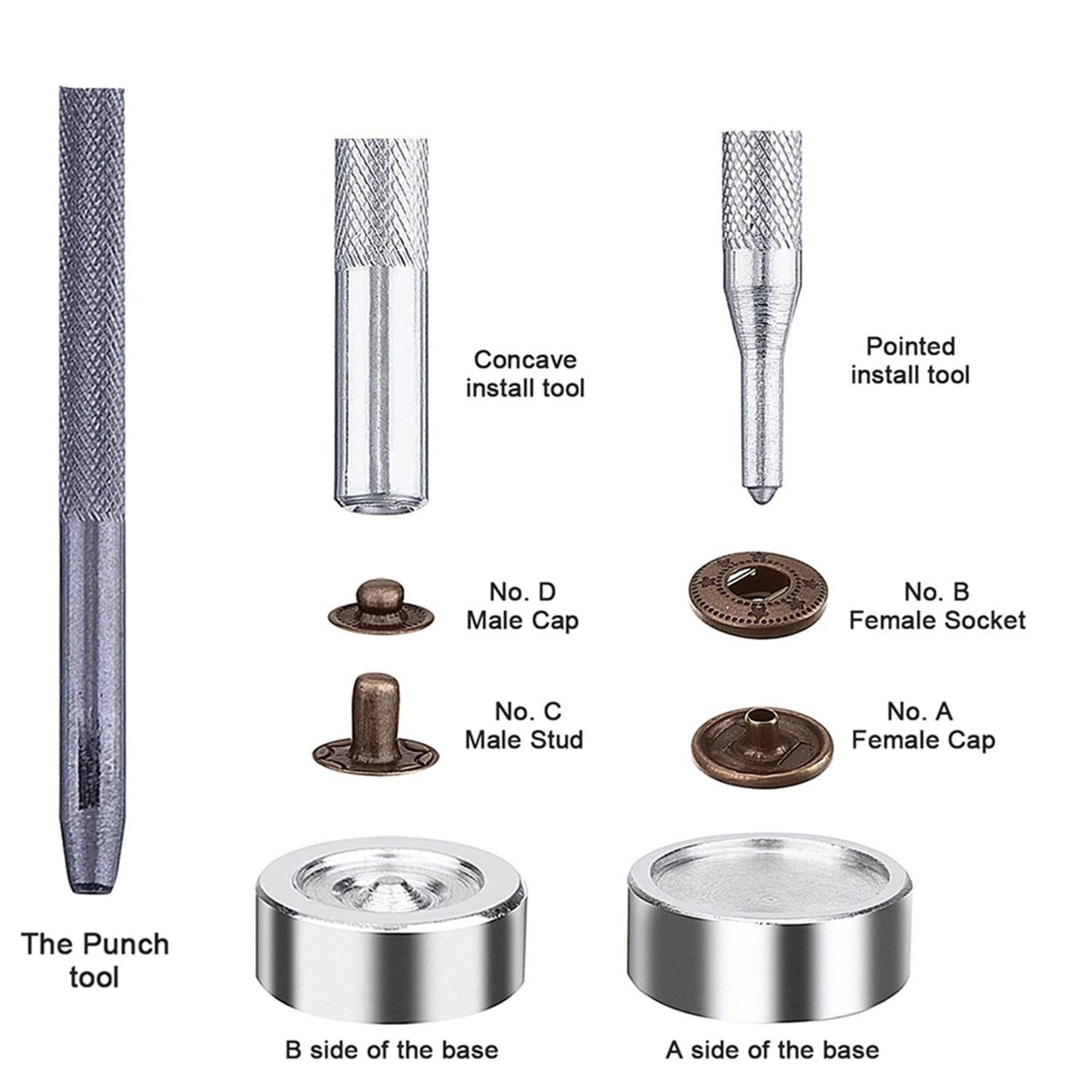 DIY Buttons Installation Metal Tools Snap Fasteners Buttons Rivets ...