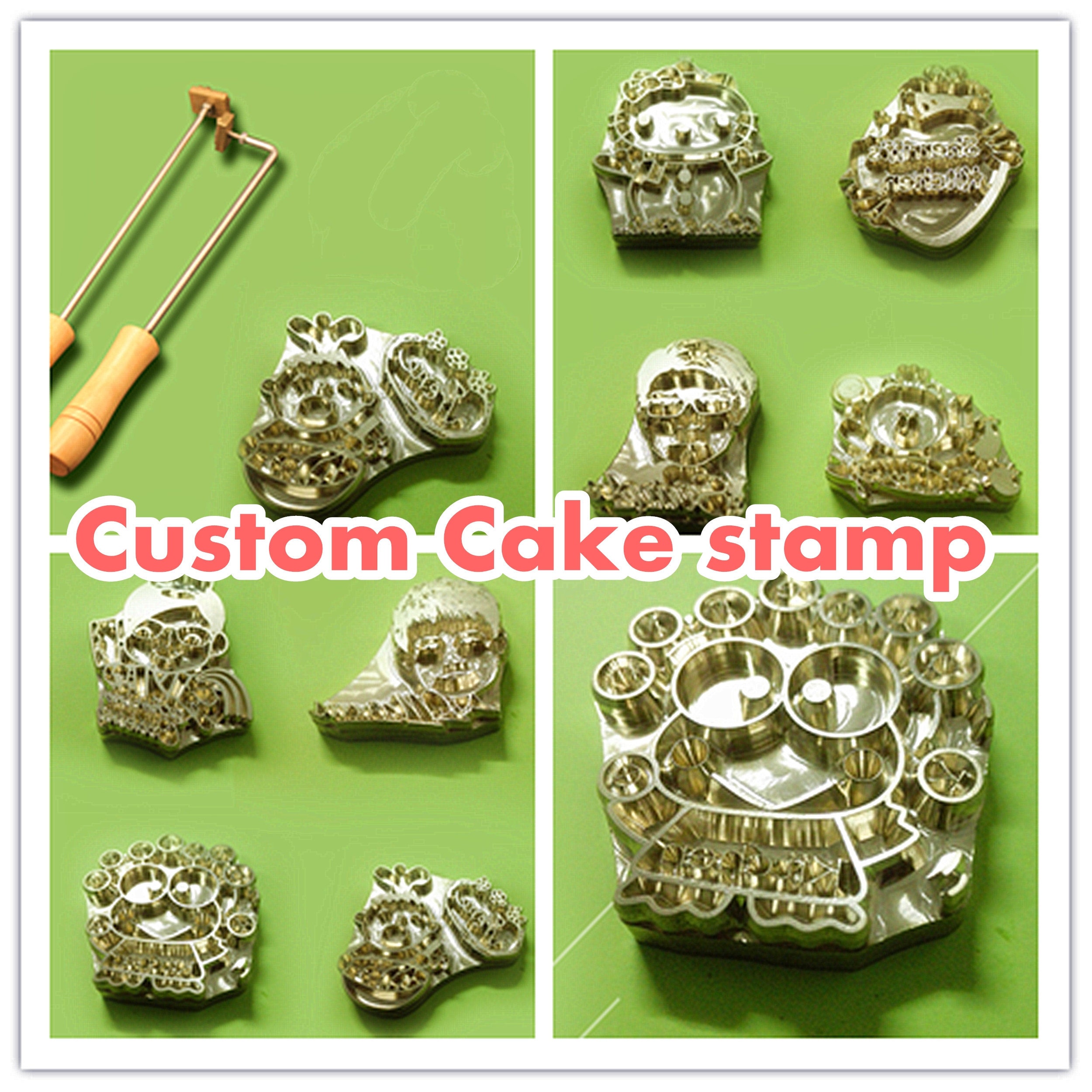 Custom Cake Stamp Personalized Leather Custom Wood Food Cake | Etsy