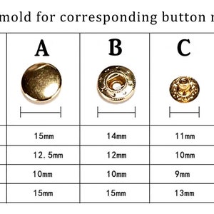 Snap Buttons Dies Mould Set for 831 633 665 8050,hand Press Die for ...