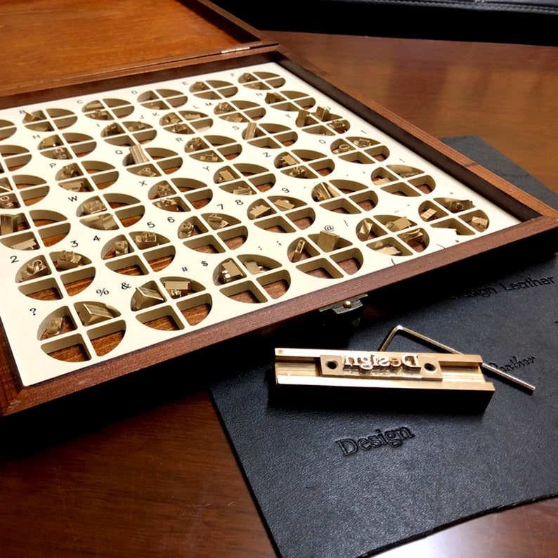 Brass Stamp Alphabet Number Storage Case, Alphabet Letter Number Stamps ...