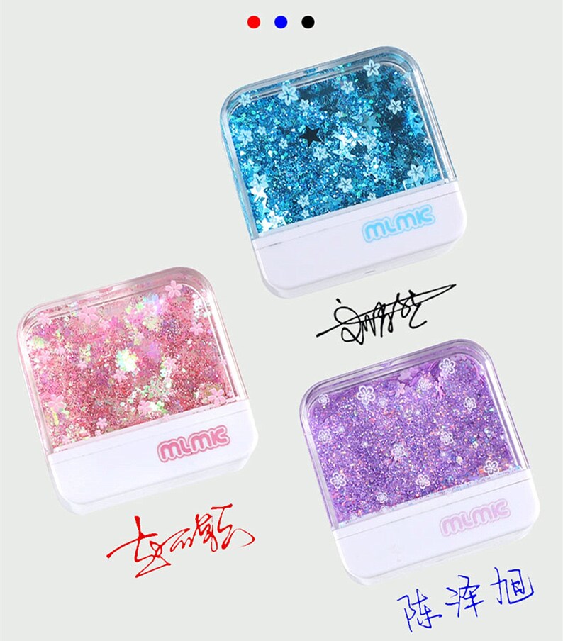 Bling Quicksand Star Liquid Stamp Self-inking Logo - Etsy