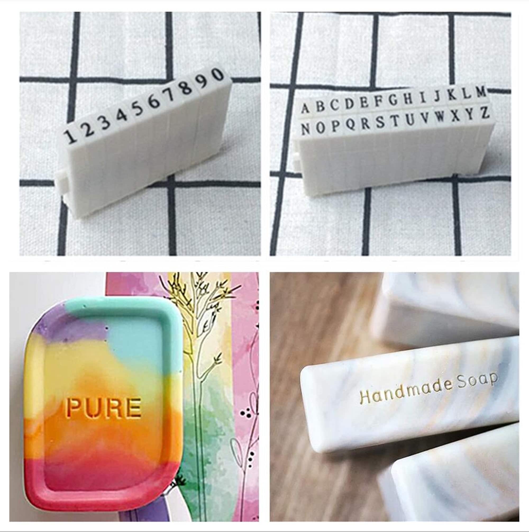 Full English Alphabet Letters and Numbers Soap Stamp Custom - Etsy