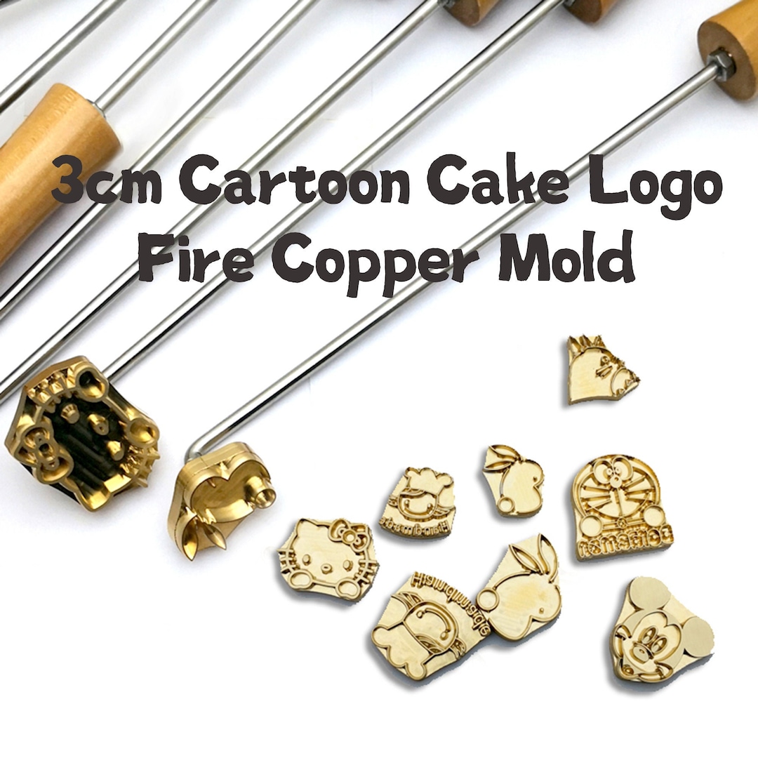 3CM Cartoon Cake Logo Fire Brass Mold Hot Stamp Fruit Skin Bread ...