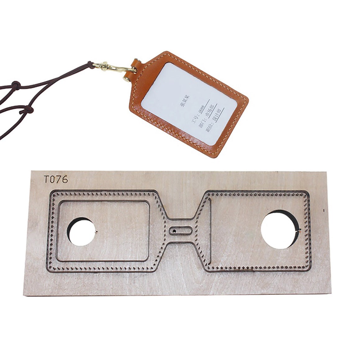 Name ID Card Badge Holder Custom Leather Cutting Die Punching ...