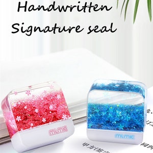 Bling Quicksand Star Liquid Stamp, Self-inking Logo Stamp,material ...