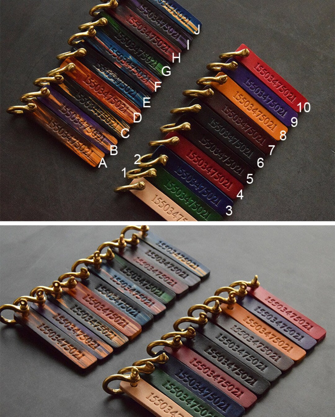 Custom Leather Keychain, Lost Find Personalized Number, Phone Number ...