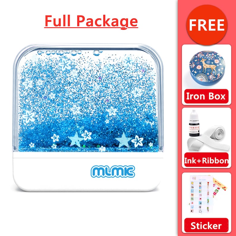 Bling Quicksand Star Liquid Stamp Self-inking Logo - Etsy