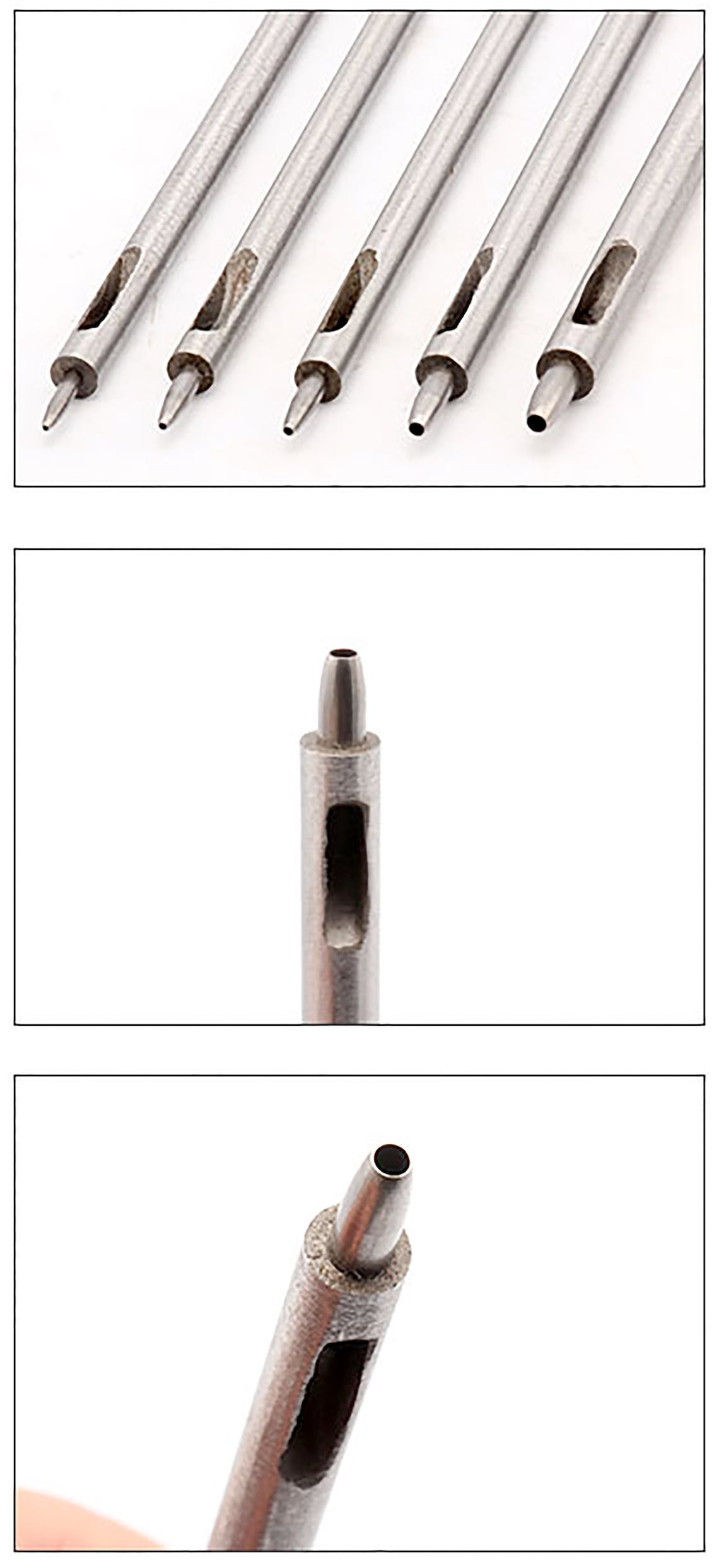 Mini 5pcs Hollow Round Punch Tool Set Hole Leather Puncher DIY Tool ...