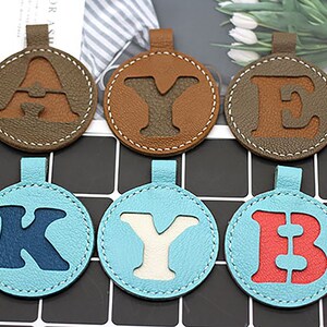Alphabet Key Ring Leather Die Cuts Letters Pendant, Personalized Key ...