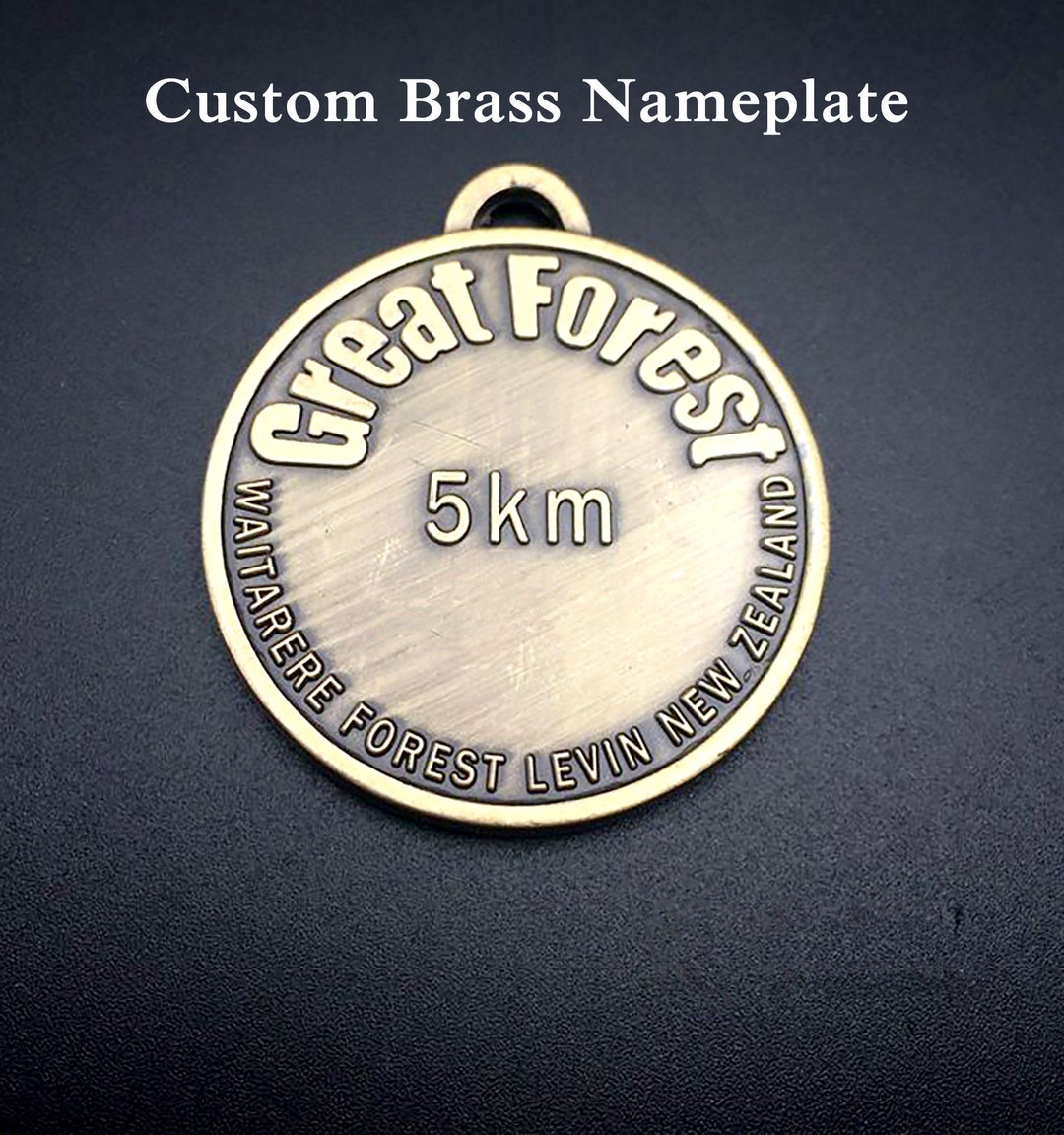 Custom Brass LOGO Nameplate Personalised Circle,door Sign,cabinet ...