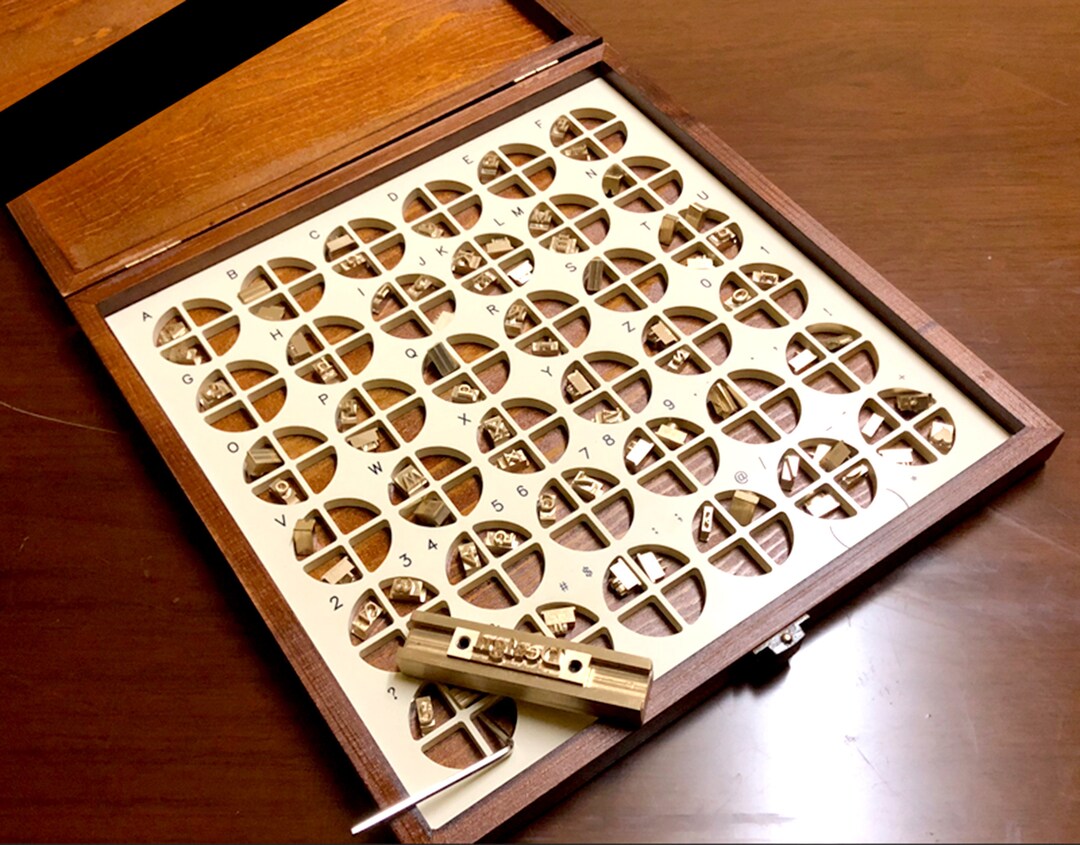 Brass Stamp Alphabet Number Storage Case, Alphabet Letter Number Stamps ...