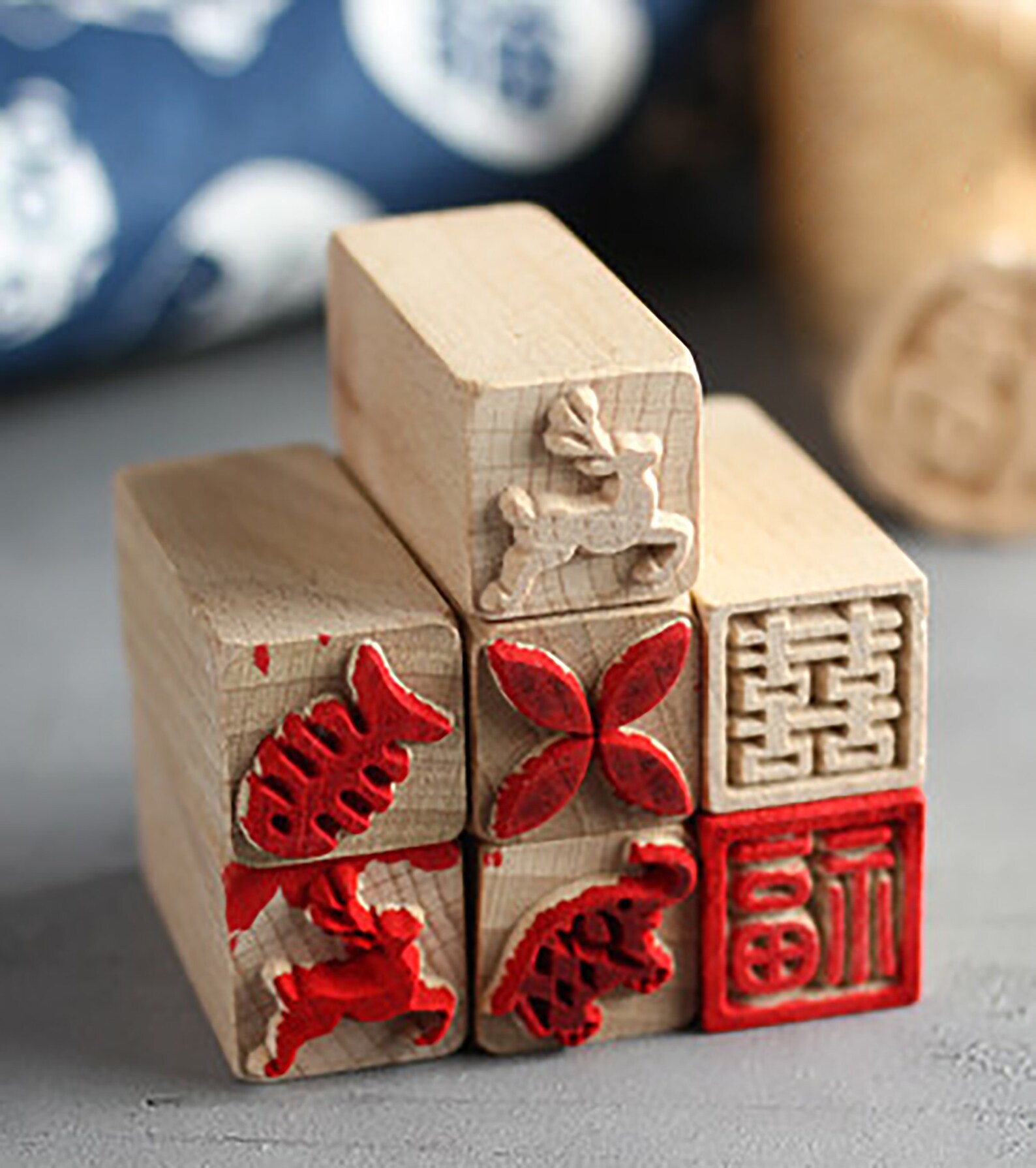 Round Square Ink Stamp Wood Dessert Tool Pastry Cake Cookie | Etsy