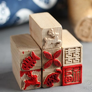 Round Square Ink Stamp Wood Dessert Tool Pastry Cake Cookie Moulds ...