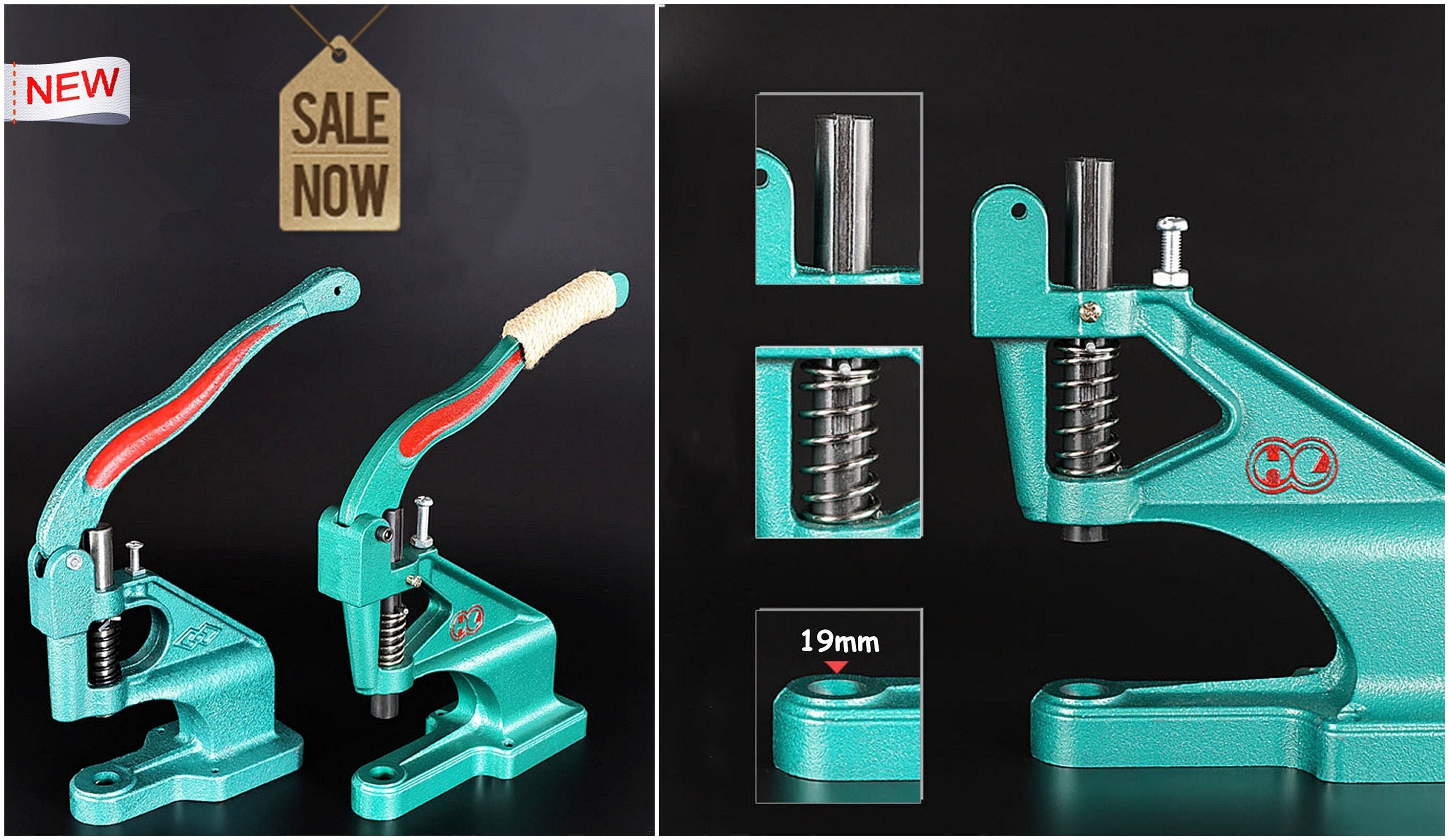 Heavy Duty Hand Press Tool for Rivets, Grommets & Snaps Hole Punch ...