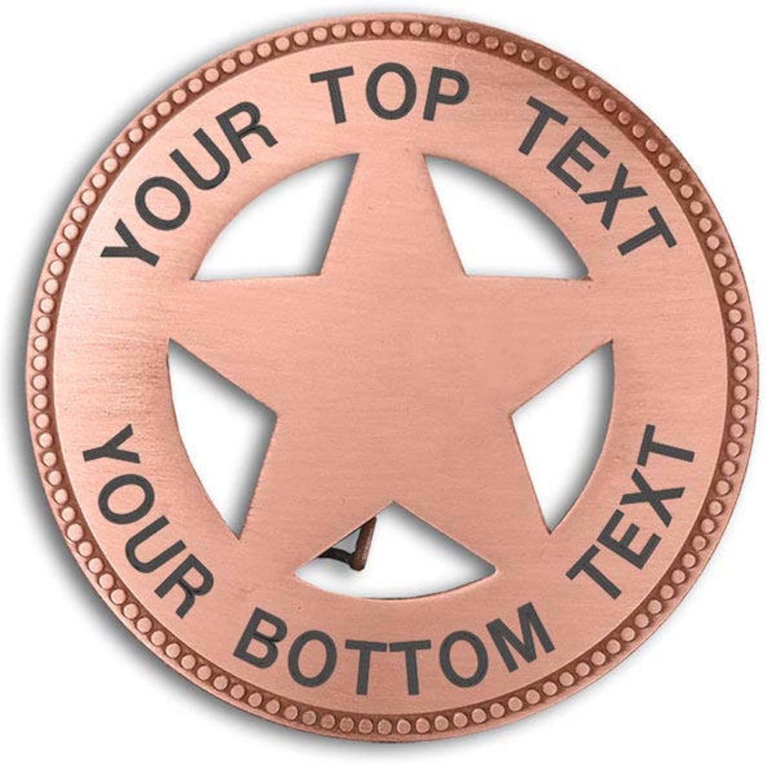 Old West Styled Round Cut-out 5 Point STAR BADGE With Your Wording. - Etsy