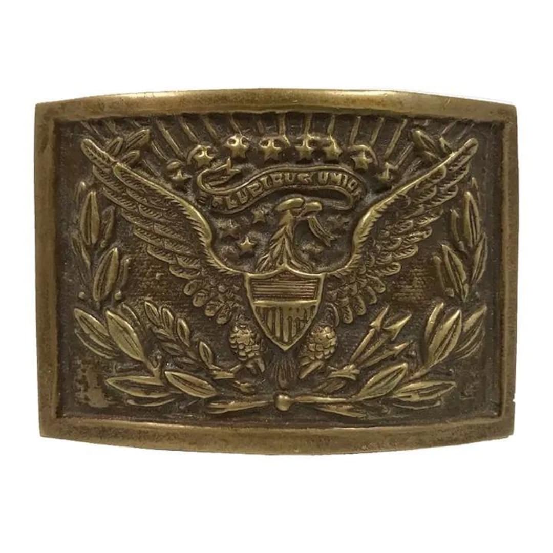 Solid Antique Finish Brass REPRODUCTION Civil War Era "union Officer's ...