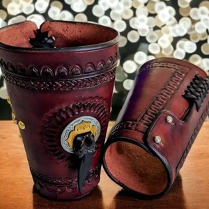 Custom Made Leather COWBOY CUFFS With Conchos, Hand Tooled. US Shipping ...