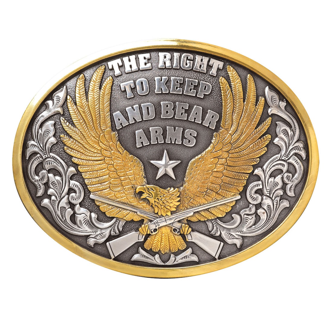 2ND AMENDMENT "right to Bear Arms" Belt Buckle. 3-inch X 3 3/4 Inches ...