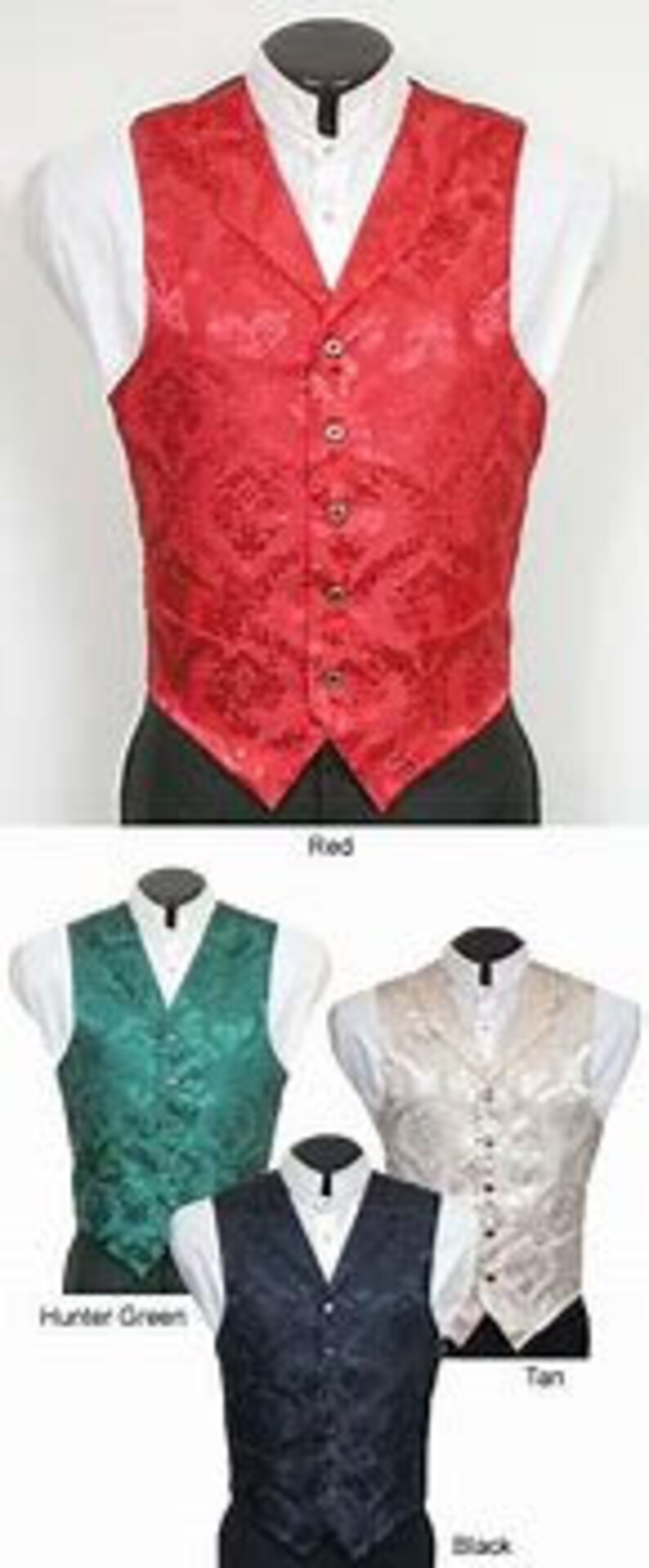 Vintage Styled Old West GAMBLER'S Vest With Matching Set of Sleeve ...