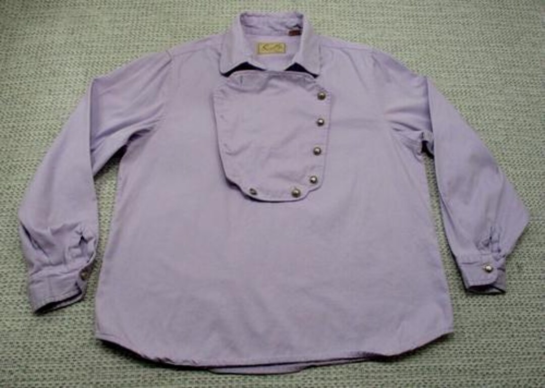 VINTAGE Wah Maker, Lady's Shield Front Shirt/bib Shirt Size Large. - Etsy